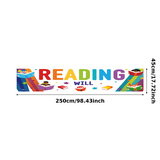 Colorful Design Reading Banner Educational Rainbow Inspirational for ...