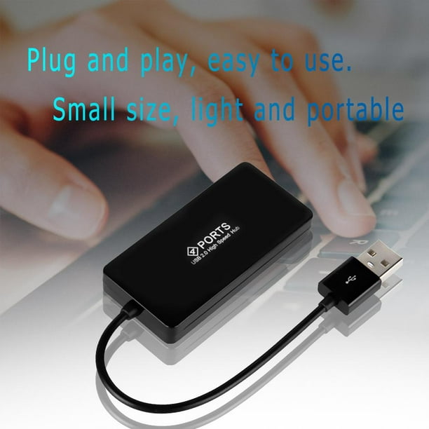 Cable convertidor adaptador divisor de concentrador USB 2,0 de 4 puertos para PC portátiles y ...