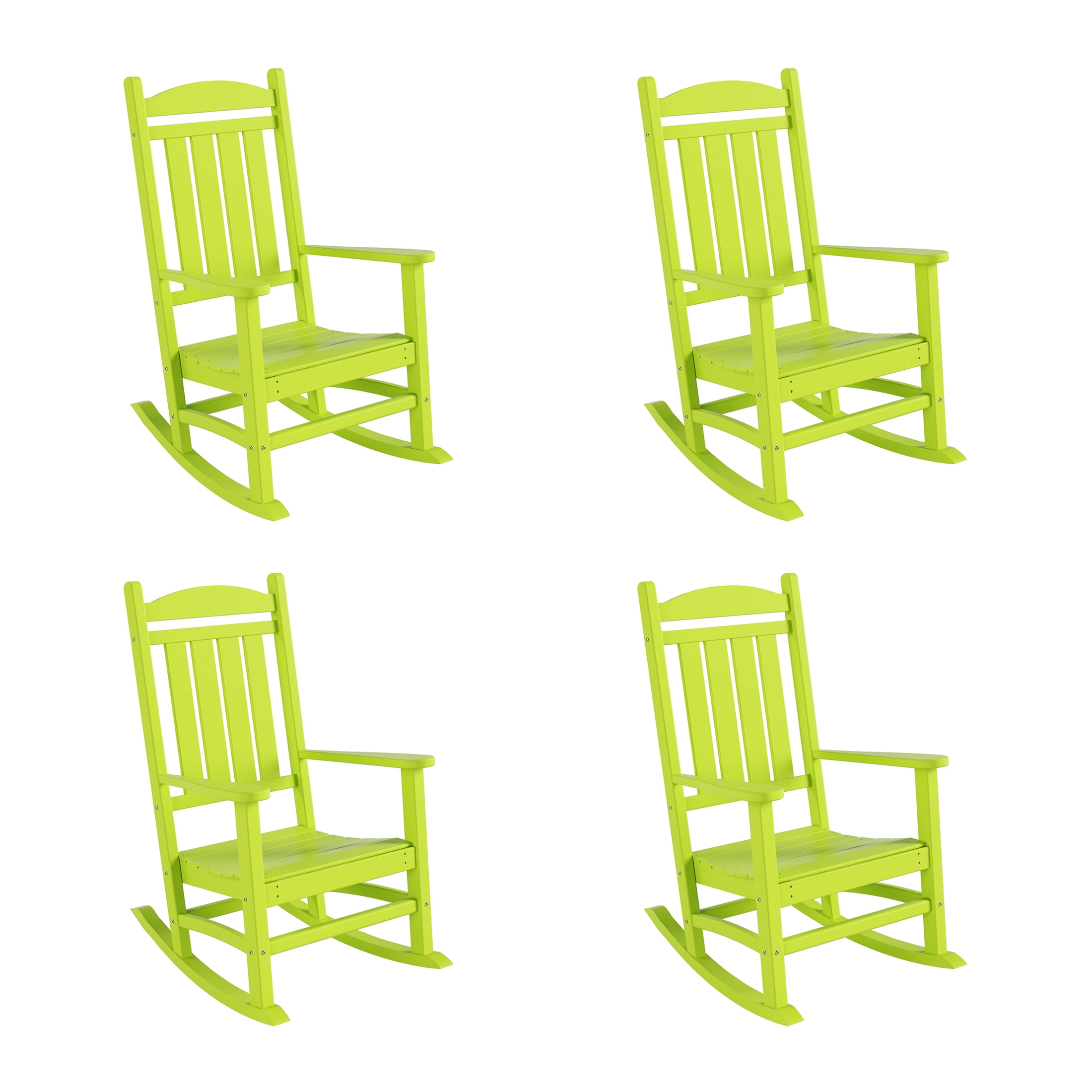 WestinTrends Malibu Outdoor Rocking Chair Set of 4, All Weather Poly ...