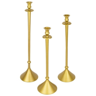 Koyal Wholesale Matte Gold Metal Pillar Candle Holders | Rustic Candle ...
