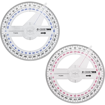 Full circle protractor pointer rotating circular protractor 10 pieces ...