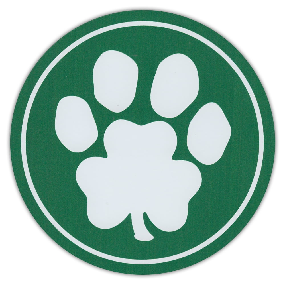 Green Dog Paw Clover Print Car Magnets - Great For St. Patrick's Day ...
