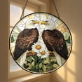 Bald Eagle Bird Round Suncatcher – Stained Glass Style Window Decor ...