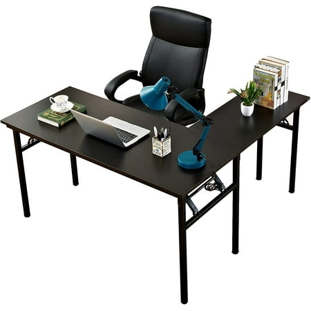 55 inch L Shaped Desk Folding Computer Desk L Desk Office Desk L Shape ...