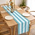 Cyan Stripes Table Runner 18x72 Inch Modern Artistic Parallel Lines ...