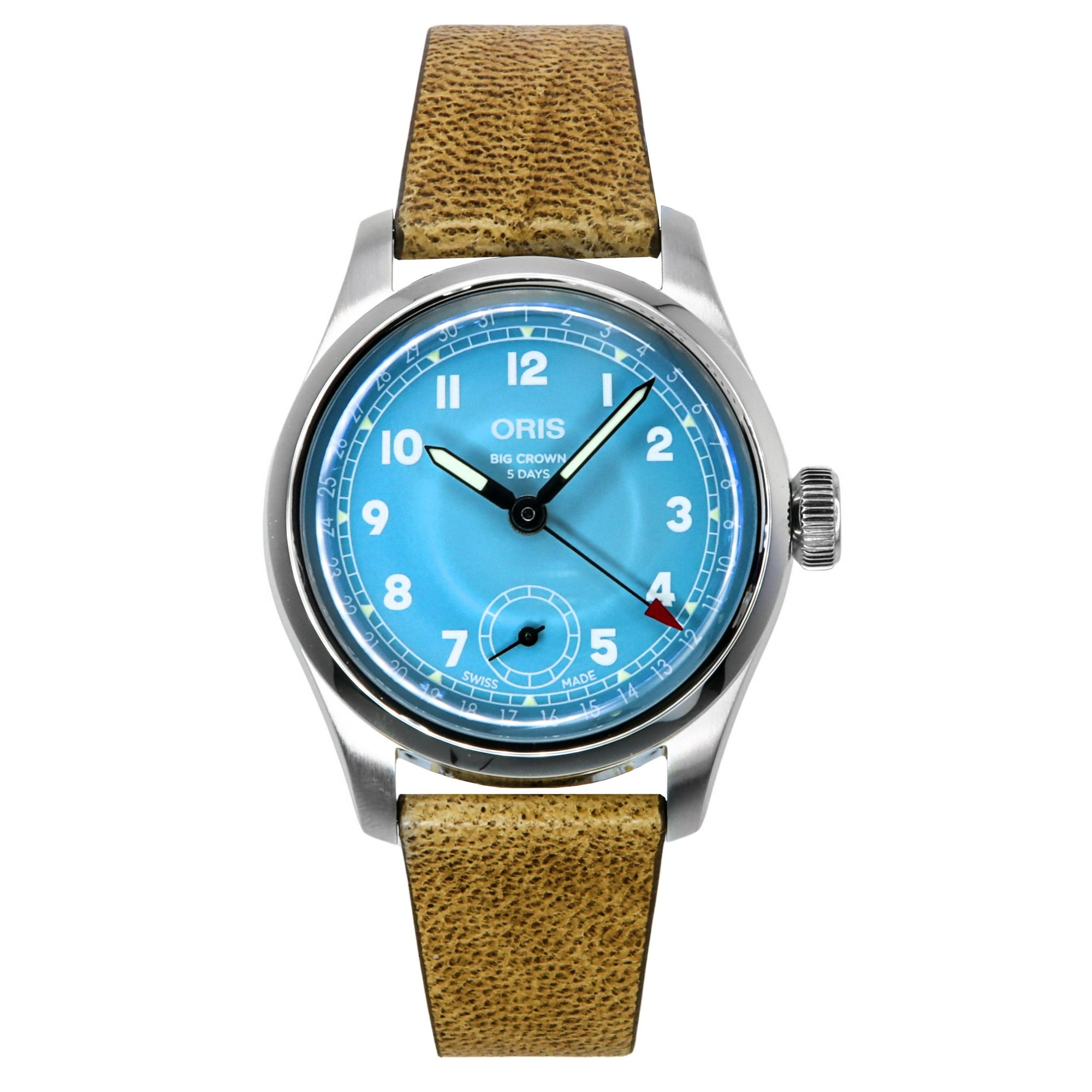 Click here for Oris Big Crown Pointer Date Leather Strap Blue Dia... prices