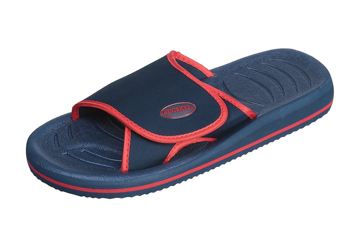 Mens Comfort Shower and Beach Adjustable Velcro Flip Flop Slide Sandal ...