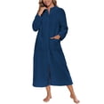 Ekouaer Women Zipper Robe Fleece Long Sleeves Bathrobe Sleepwear Warm ...