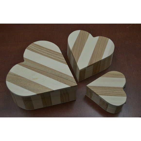 Wood Heart Boxes