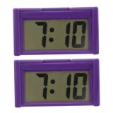 RENACLIPY 2Set Purple Plastic Mini Square Car Clock for Car Dashboard ...