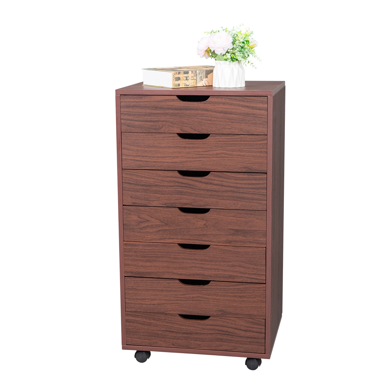 Hassch 7 Drawers Wood File Cabinet Organizer fits A4 or Letter Size for ...