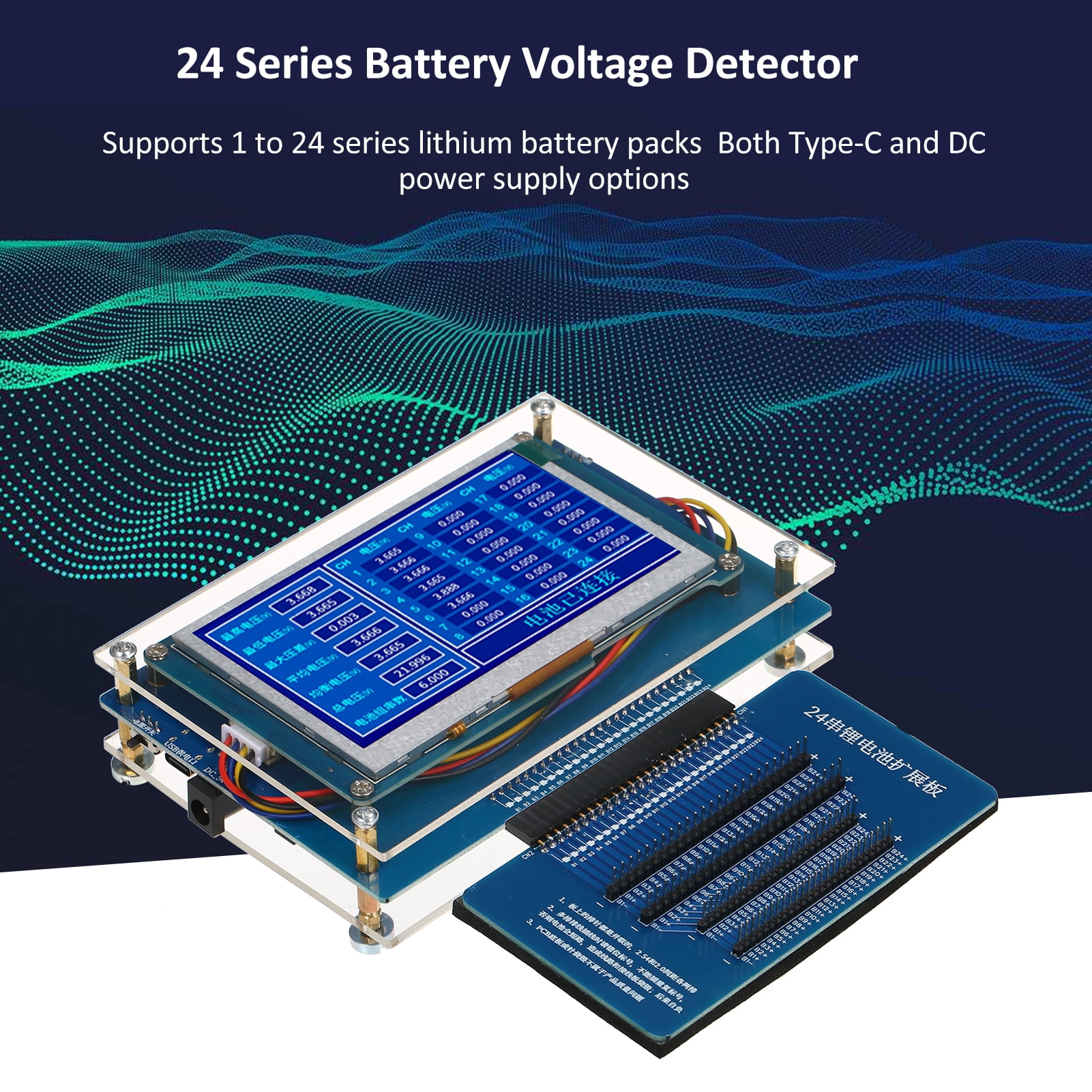Detector de Voltaje de Batería de litio de litio 24 Conflector de la ...