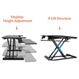 FLEXISPOT Home Office Height Adjustable Standing Desk Converter Black ...