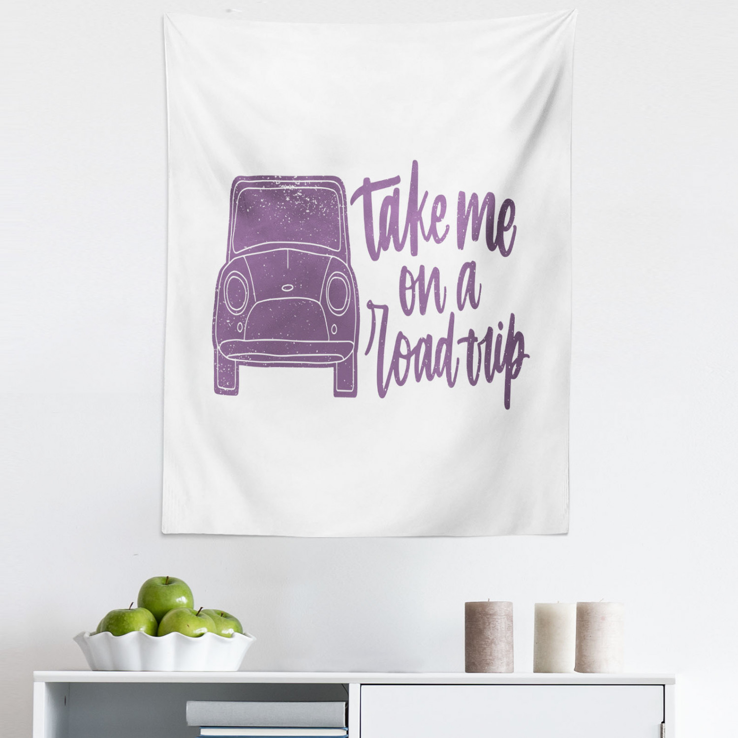 Saying Tapestry, Take me on a Road Trip Adventurous Feeling of Freedom Inspiriting Lettering ...