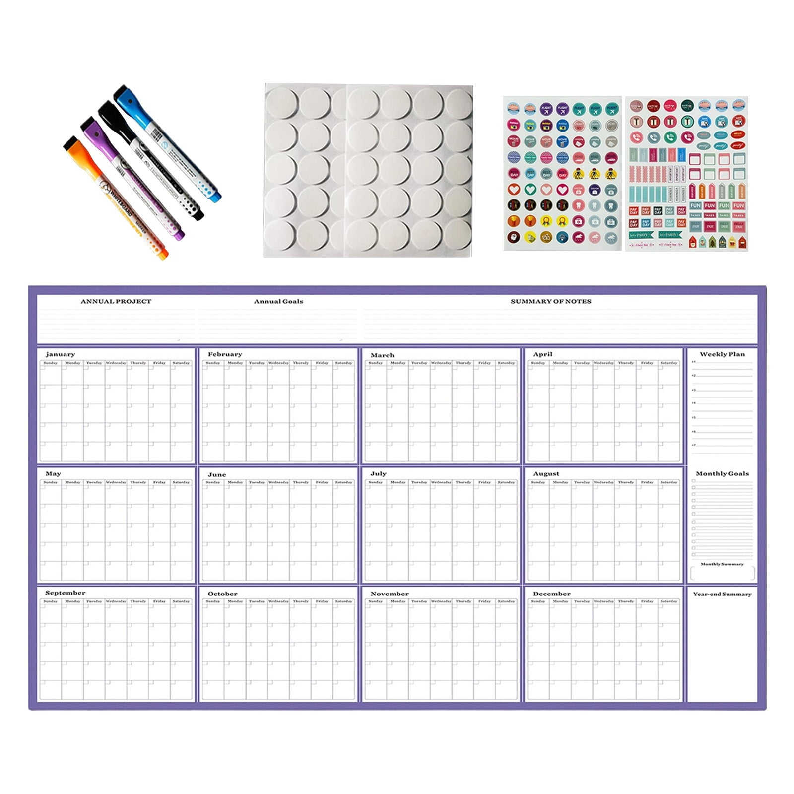 Click here for Vivavault Large Undated Reusable Wall Calendar Pla... prices