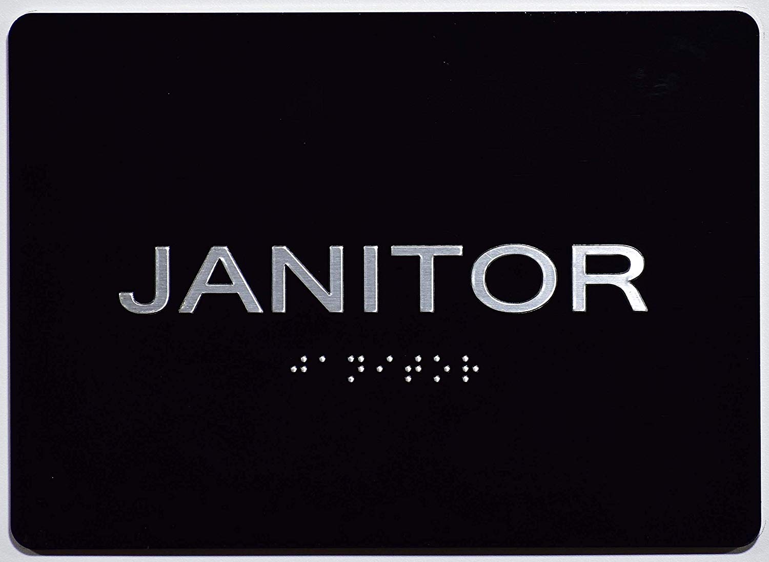 Janitor Sign Black (Aluminium, Black/Silver,Size 5x7) The Sensation ...