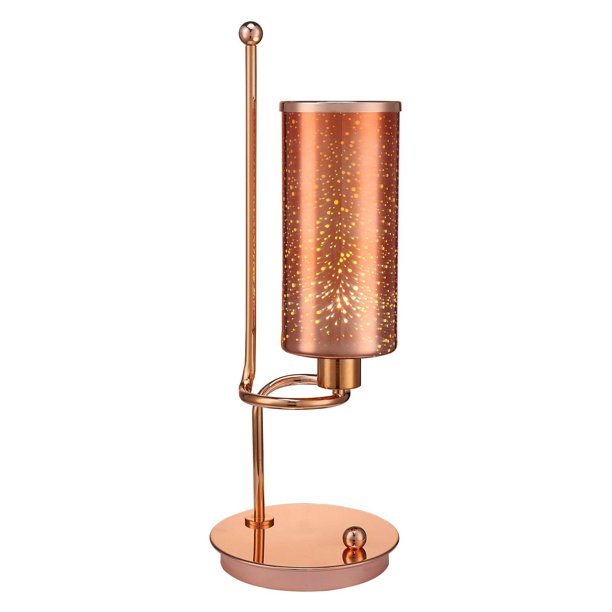 ACME Kobe Rose Gold Table Lamp with Glass Shade & LED Light Bulb ...