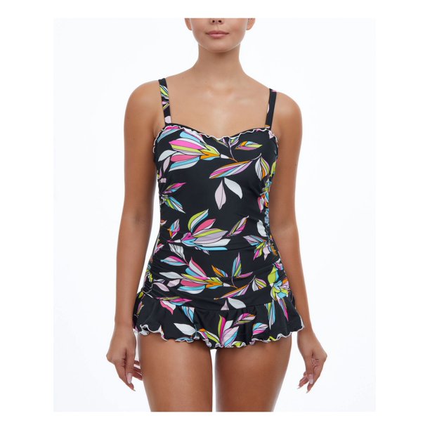 Profile By Gottex Black Multi Monaco D Cup One Piece Swimdress Us 12d