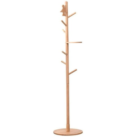 Free Standing Coat Rack Solid Wood Floor Coat Rack，Clothes Stand Hanger ...