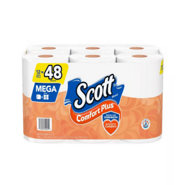 Scott Comfort Plus Septic Safe Toilet Paper, 12 Double Rolls, 231 Sheets per Roll - Walmart.com