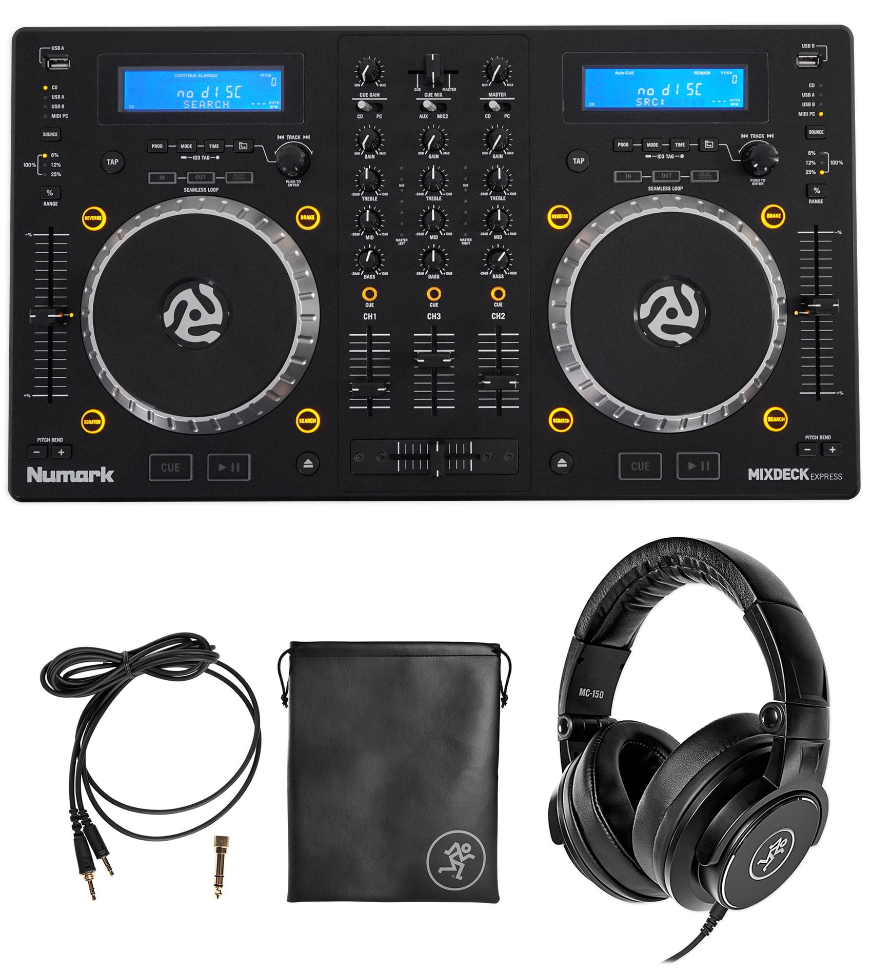 Numark Mixdeck Express DJ Mixer Controller w/ Dual CD+USB+Mackie ...