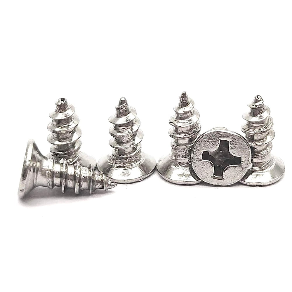 50Pcs M3x10mm Phillips Flat Head Self Tapping Wood Screws,304 Stainless ...