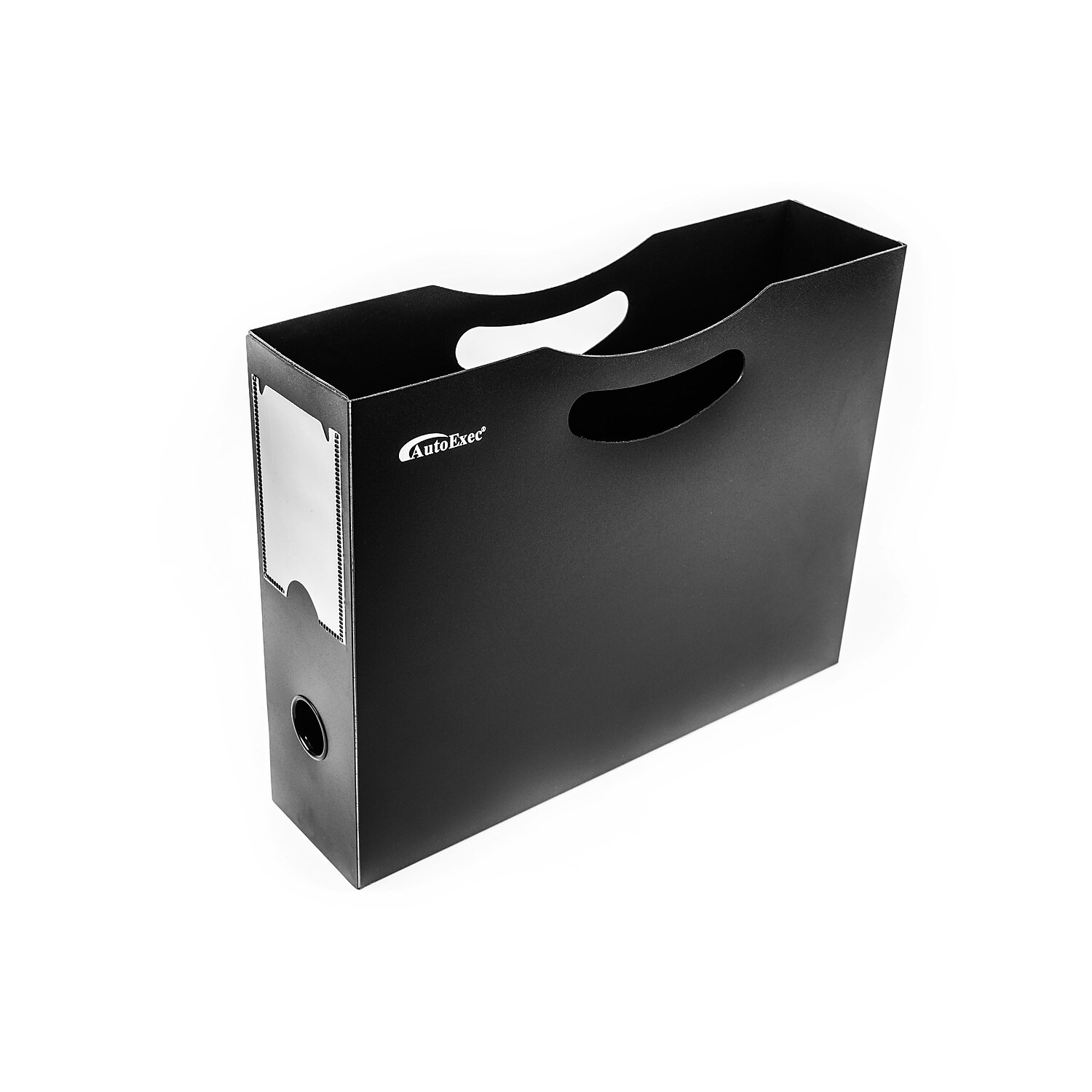 AutoExec Plastic File Holder 12 W X 9 5 H X 3 D Letter Size Black
