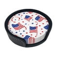 6-Piece Set Of Round Coasters Water-Resistant Leather Double-Sided Non ...