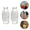 NUOLUX 1000ml Vintage Glass Milk Bottle, Reusable Drinking Container ...