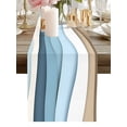 Burlap Table Runner 60 Inches Long, Gradient Abstract Blue Brown Ocean ...