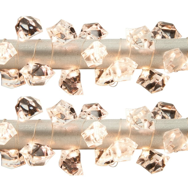 40-Inch Long, Battery-Operated Decorative Acrylic Gem Light String (Set ...