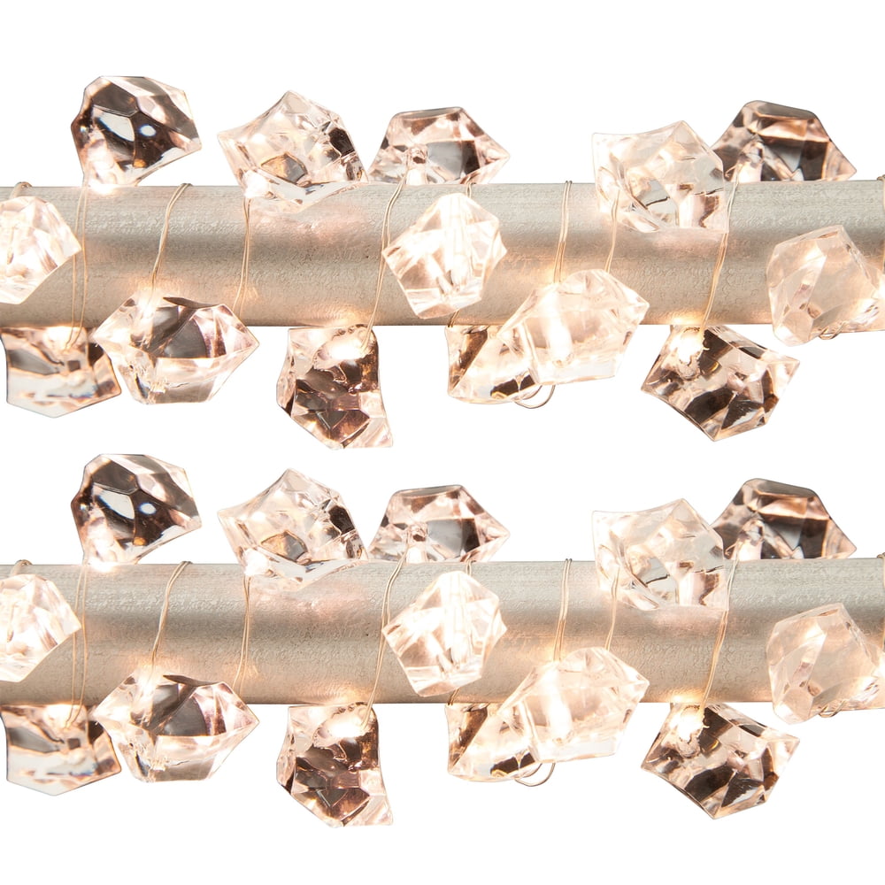 40-Inch Long, Battery-Operated Decorative Acrylic Gem Light String (Set ...