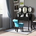 HOMCOM Cute Tiny Makeup Vanity Stool Footstool Dressing Chair Armless ...