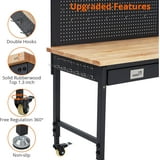 EastVita 48" x 24" Adjustable Workbench 2000 Lbs Capacity, Rubber Wood ...