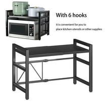 stusgo Extendable Microwave Shelf, Adjustable Toaster Oven Rack Kitchen ...