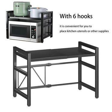 stusgo Extendable Microwave Shelf, Adjustable Toaster Oven Rack Kitchen ...