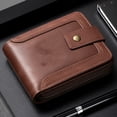 AOMRCOL Genuine Leather Zipper Wallet for Men Rfid Blocking Large ...
