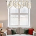 Beige Leaf Tie Up Valances Curtain, Tropical Country Watercolor Jungle ...