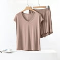 Paiwinds Women's Short Sleeve Shorts Pajama Set Solid Color Modal ...