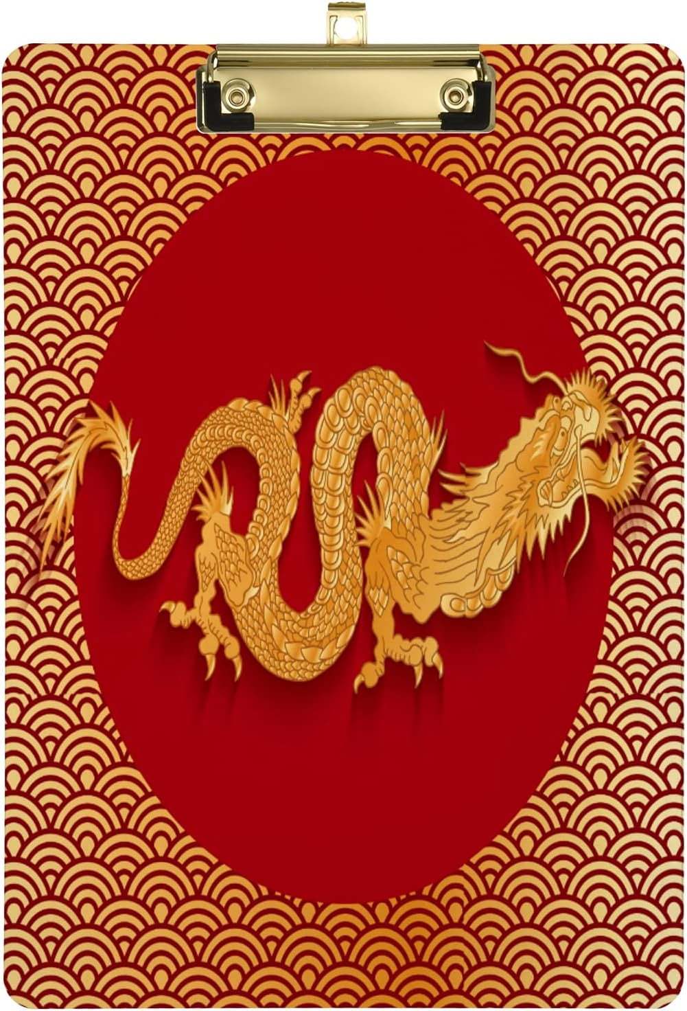 FMSHPON Gold Dragon Red Clipboard Hardboard Wood Nursing Clip Board and ...