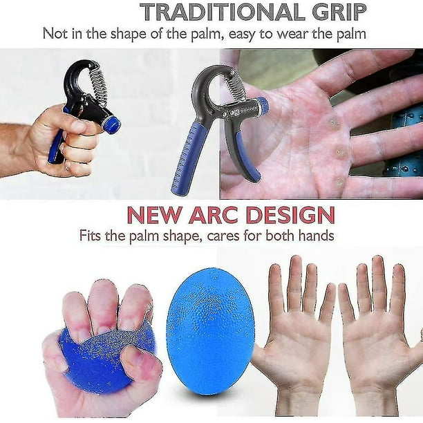 Egg-shaped Grip Balls, 3 Pieces Hand Trainer Finger Trainer Egg-shaped ...