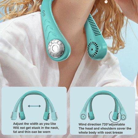 Hanging Neck Fan Portable Cooling Fan Usb Leafless 360 Degree Neckband ...