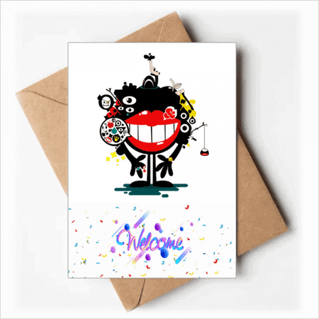 Universe And Alien Monster Welcome Back Greeting Cards Envelopes Blank ...
