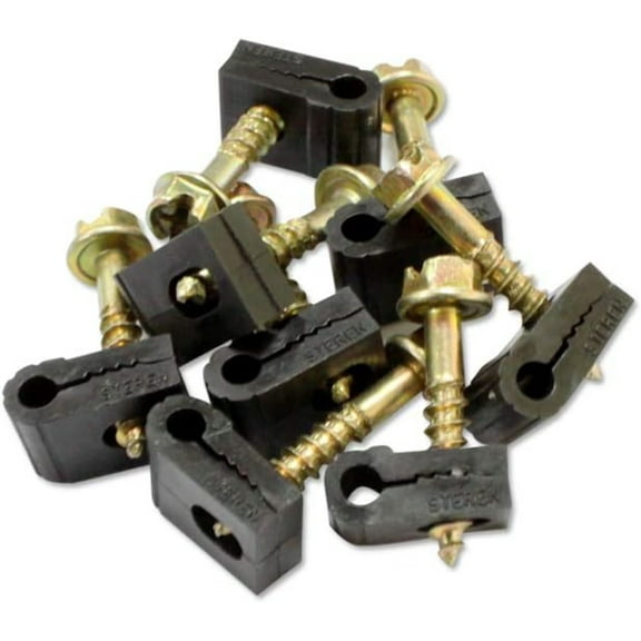 Steren Single Coaxial "Grip-Clip" Cable Clip with Screws - Black 200 ...