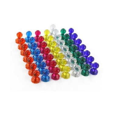 Officemate Push Pin Style Magnets, 10/Pack, Assorted Translucent Colors ...