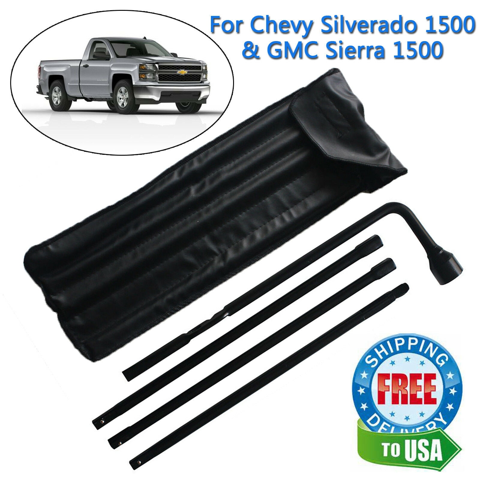 Emergency Spare Tire Tool Kit w/ Case For Chevy GMC Silverado Sierra ...