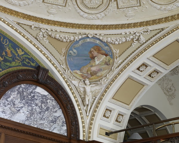 Print: Librarian's Room. Circular Mural In Pendentive Of The Librarian ...