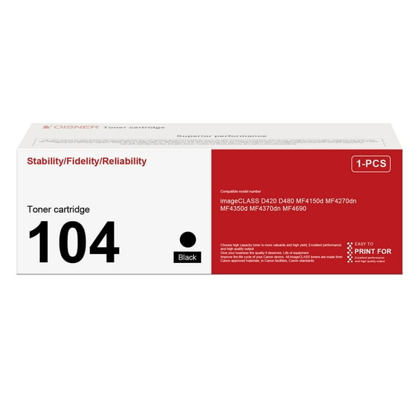 104 Black Toner Cartridge Replacement for Canon MF4270dn MF4350d MF4690 ...