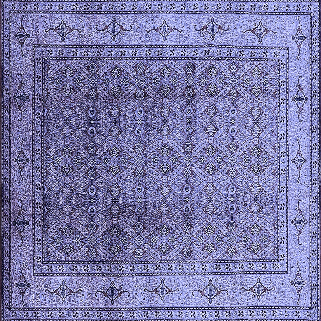 Ahgly Company Indoor Square Oriental Blue Industrial Area Rugs, 6 ...