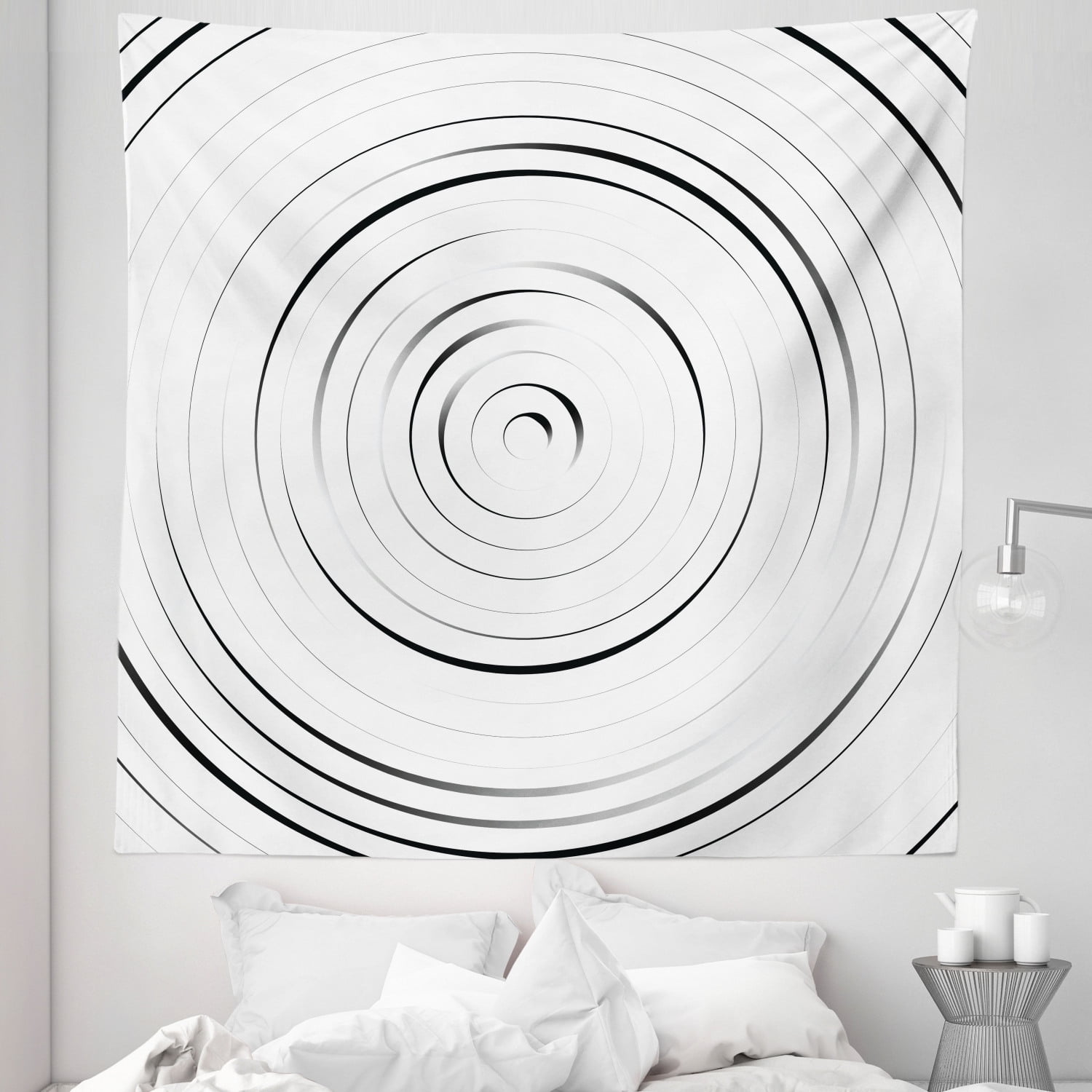 White Tapestry, Rotary Spiral Ring Shaped Turning Simple Wheel Forms ...